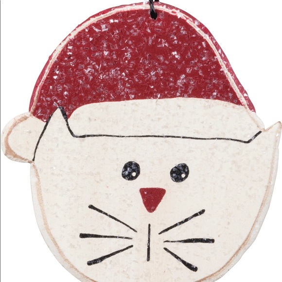 Primitives by Kathy | Holiday | 525 Cat Santa Hat Christmas Ornament ...